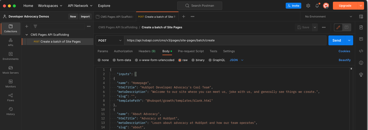 Using Postman with HubSpot’s Batch CMS Pages API to Quickly Create a ...