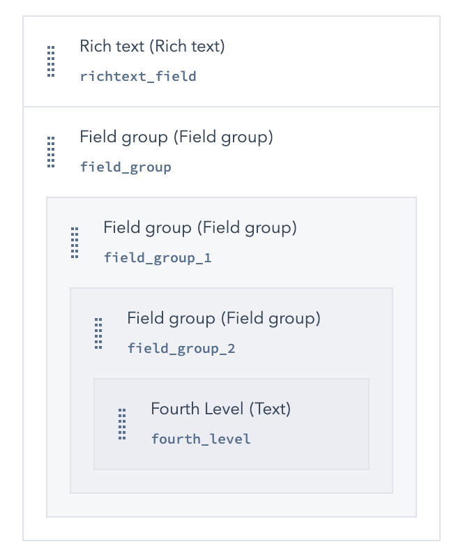 Module fields can be nested 4 levels deep, and new require_head tag